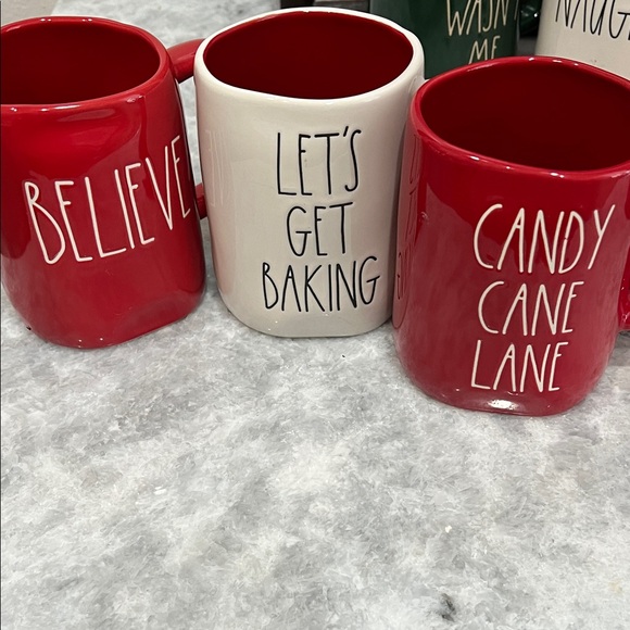 Rae Dunn | Dining | Rae Dunn Red And White Holiday Mugs | Poshmark